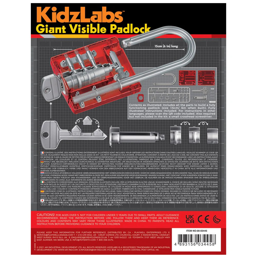 KidzLabs - Giant Visible Padlock – Little Toy Tribe