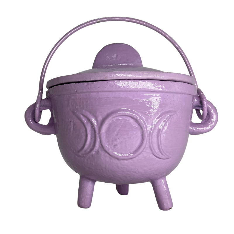 Medium Cast Iron Cauldron - With Lid Triple Moon – Little Toy Tribe